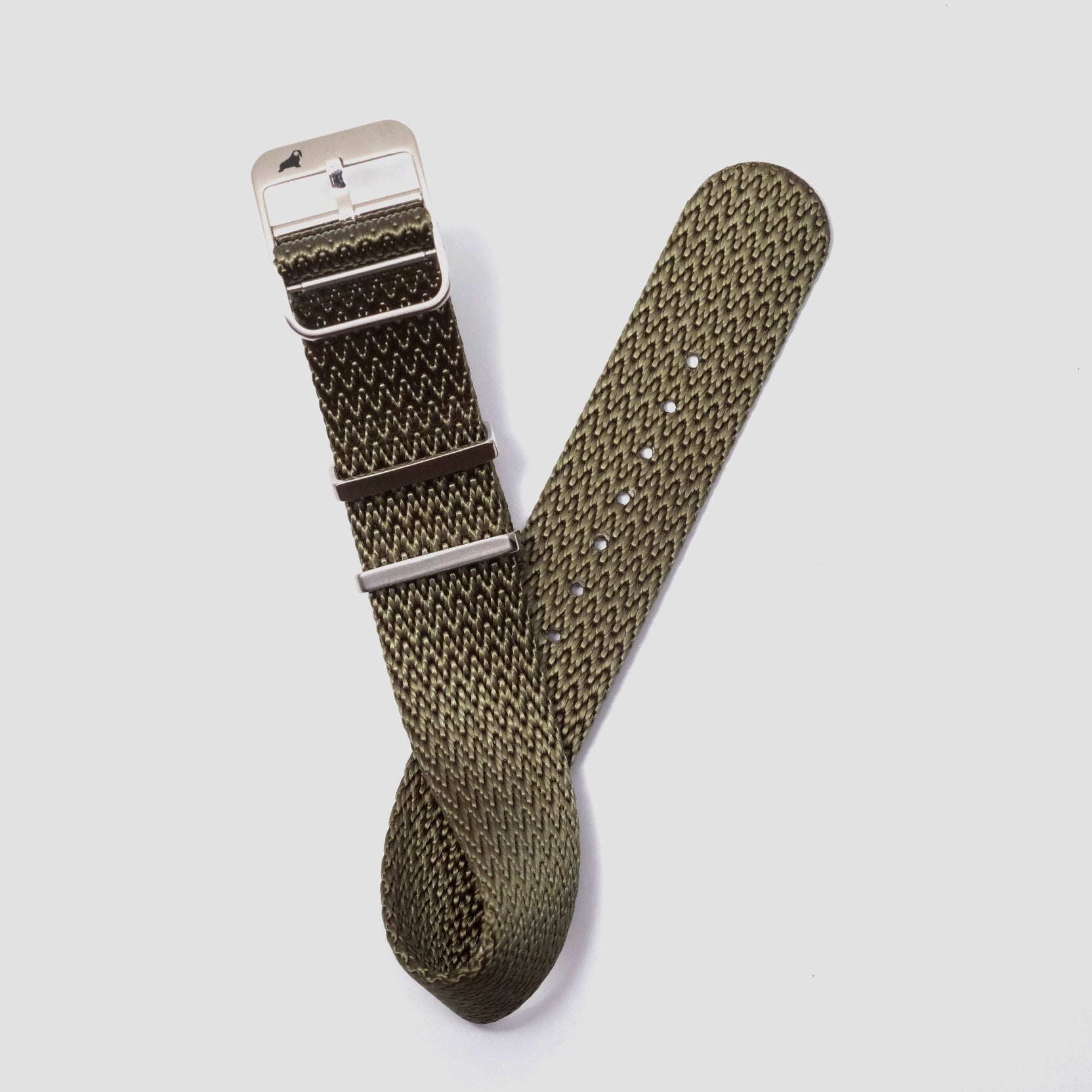 Herringbone Twill Watch Strap in Olive Drab by RSM Watch Strap